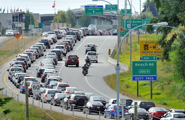 Traffic down, delays up at the border