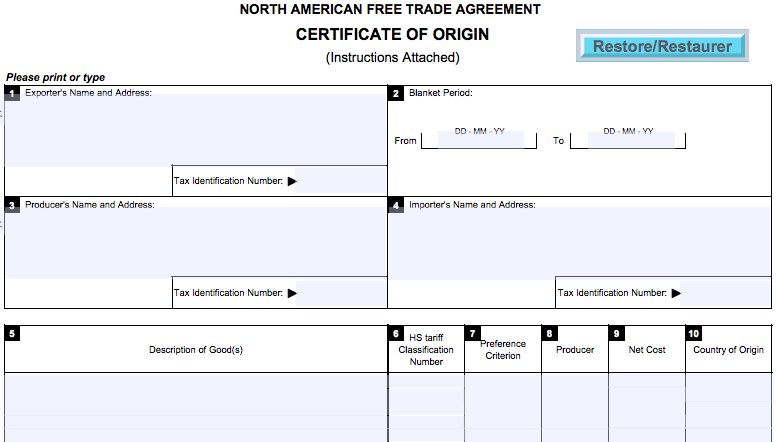 Top 5 Most Common Mistakes on the NAFTA Certificate of Origin